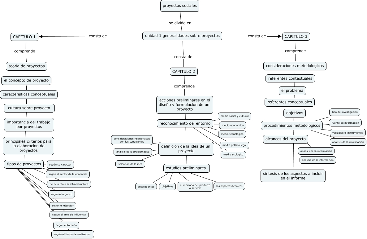 mapa conceptual proyectos sociales